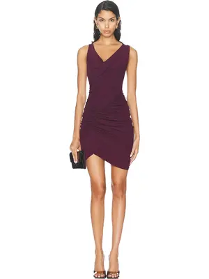 Atlein Ruched Mini Dress - Coa Lie De Vin