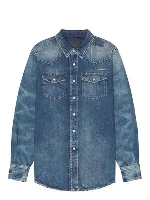 Givenchy American Denim Shirt In Denim-medium - Ocean Blue
