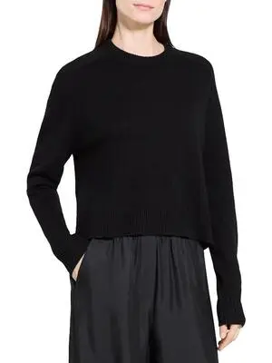 THEORY Theory Cashmere Crewneck Cropped Sweater