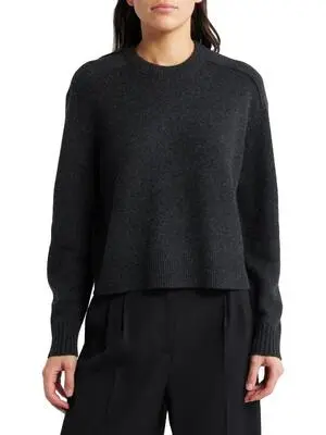 Theory Cashmere Crewneck Cropped Sweater - Dkch