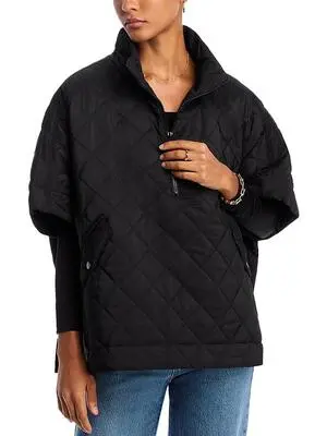 Echo Quilted Poncho - Black