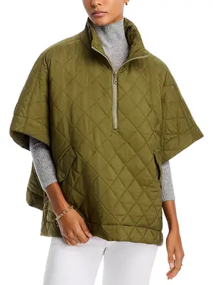 Echo Quilted Poncho Olive