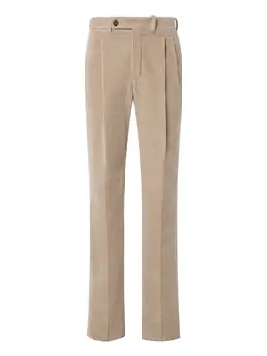 SLOWEAR Cotton Corduroy Straight Pants - Beige
