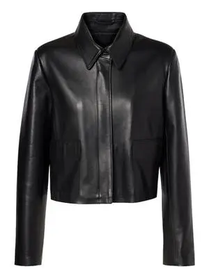 NOUR HAMMOUR Bleeker Cropped Leather Jacket