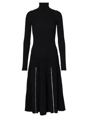 Burberry Pleated Jersey Midi Dress - Black