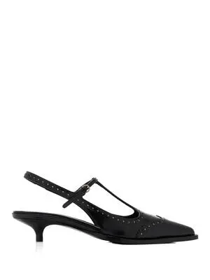 Miu Miu Leather Slingback Pumps - Black