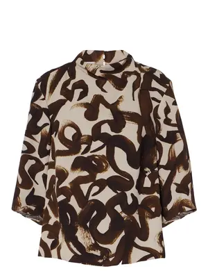Dries Van Noten Printed Top - Brown