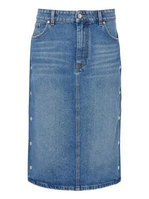 Stella McCartney Mid-rise Denim Pencil Skirt - Blue