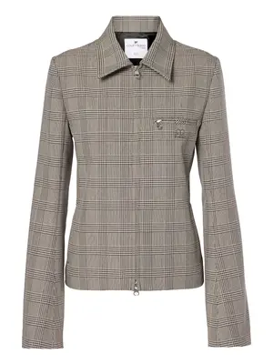 COURREGES Courrèges Prince Of Wales Check Wool-blend Jacket - Beige
