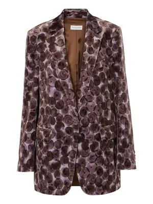 Dries Van Noten Printed Cotton-blend Blazer - Purple
