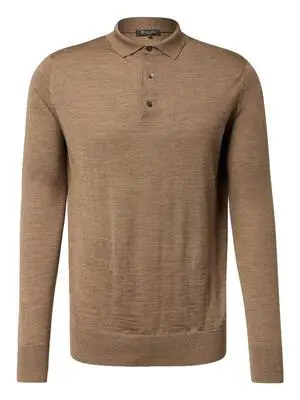 Loro Piana Virgin Wool Polo Sweater - Brown