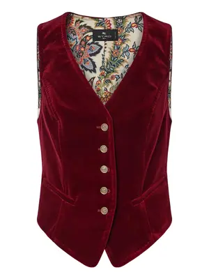 Etro Velvet Cotton Vest - Red