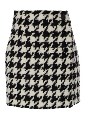 Nina Ricci Houndstooth Miniskirt - Black