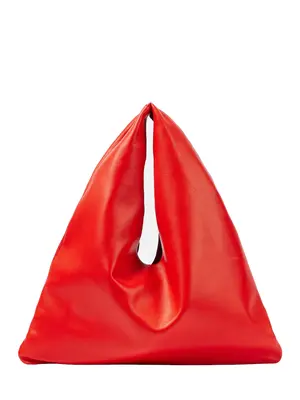THE ROW The Row Bindle Small Leather Tote Red