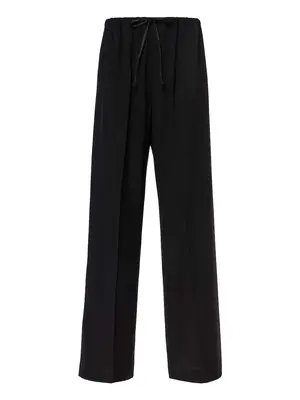 Dries Van Noten Straight Wool Pants - Black