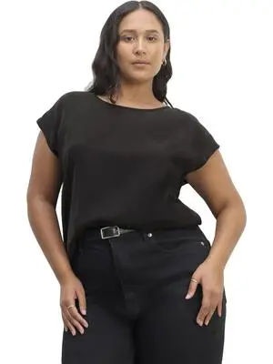 Everlane Muscle Top In Butterlite Fabric Black