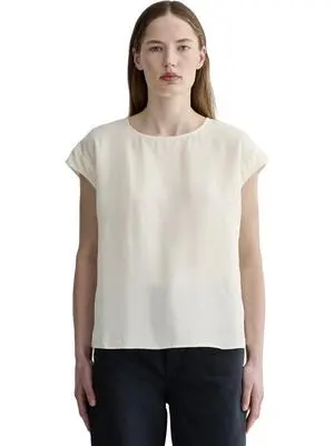Everlane Muscle Top In Butterlite Fabric Bone