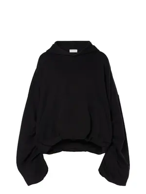 Dries Van Noten Oversized Cotton Jersey Hoodie - Black