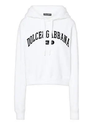 Dolce & Gabbana Logo Cotton Hoodie - White
