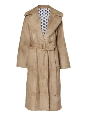 Burberry Shearling Trench Coat - Beige