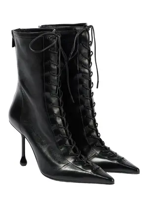 JIMMY CHOO Scarlett 95 Lace-up Boots - Black