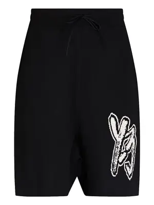 Y3 Intarsia-knit Drawstring Shorts - Black
