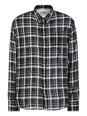 Officine Générale Checked Cottonblend Shirt - Black