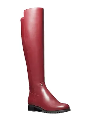 Michael Kors Britt Smooth Wide Calf Boots - Red