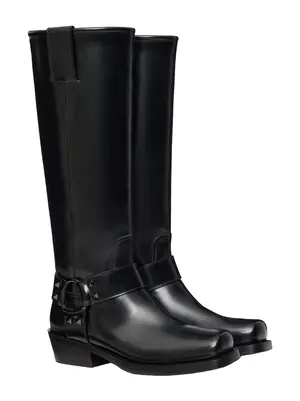 Valentino Garavani 40mm Rockstud Biker Boots - Black