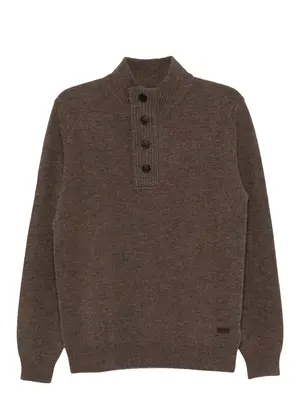 Barbour Logo-patch Wool Sweater - Brown