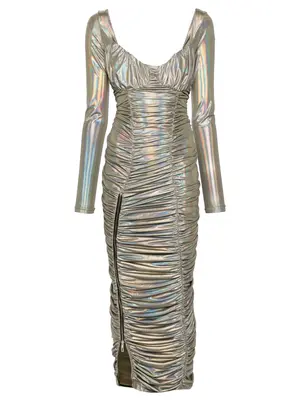 MITILIANE COUTURE MITILIANE COUTURE Holographic-Effect Maxi Dress