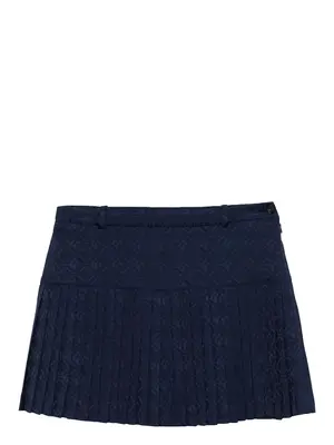 MARINE SERRE Moon Diamond Jacquard Pleated Mini Skirt - Blue