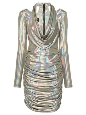 MITILIANE COUTURE Holographic-effect Midi Dress - Grey