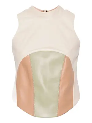 MITILIANE COUTURE Paneled Sleeveless Top - Neutrals