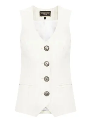 MITILIANE COUTURE Pinstriped Vest - White