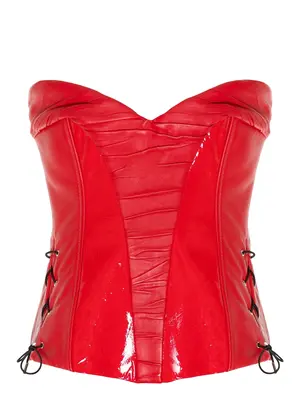 MITILIANE COUTURE Leather Corset - Red