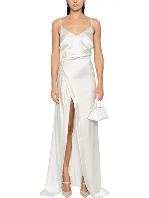 MITILIANE COUTURE Drape-detail Maxi Dress - Neutrals