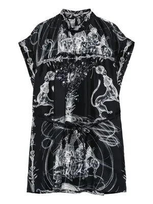 Fabiana Filippi X Benni Bosetto Printed Silk Blouse - Black