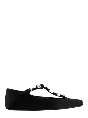 Giambattista Valli Rhinestone-embellished Ballerina Flats - Black