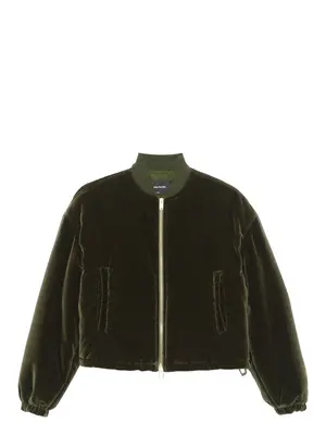 Fabiana Filippi Velvet Bomber Jacket - Green