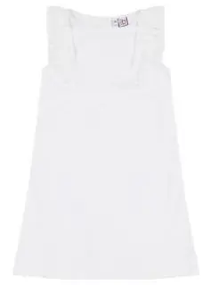 Busy Bees Busy Bees Grace Ruffle Sleeve Shift Dress White Eyelet