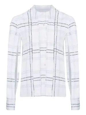Ports 1961 Checked Tie-strap Shirt - White