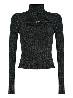 Versace Lurex-detail Sweater - Black