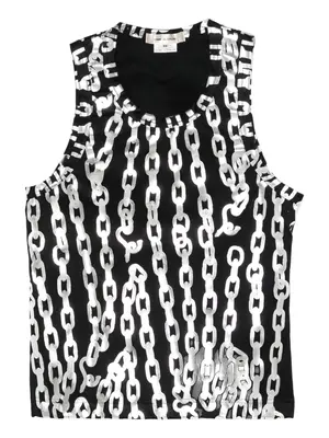 Comme Des Garçons Chain-link Print Tank Top - Black