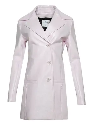 COURREGES Heritage Vinyl Faux Leather Coat - Pink