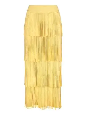 SIMONMILLER Za Za Knit Fringe Maxi Skirt - Yellow