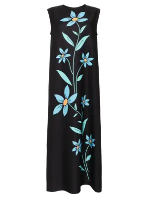 BAMBAH Hibiscus Sleeveless Dress - Black