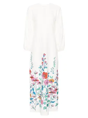 BAMBAH Hibiscus Tuscan Kaftan Dress - White