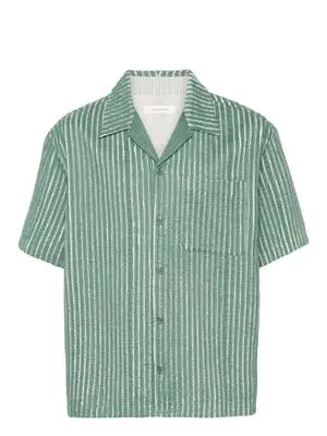 CRAIG GREEN Hand-frayed Striped Shirt - Green