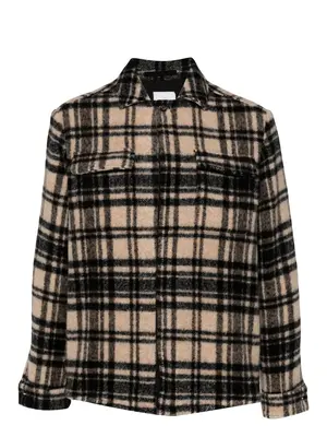 Eleventy Checkered Shirt Jacket - Black